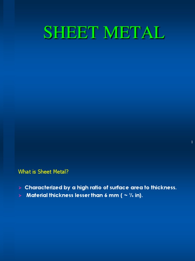 Sheetmetal Fundamentals | PDF | Sheet Metal | Industries