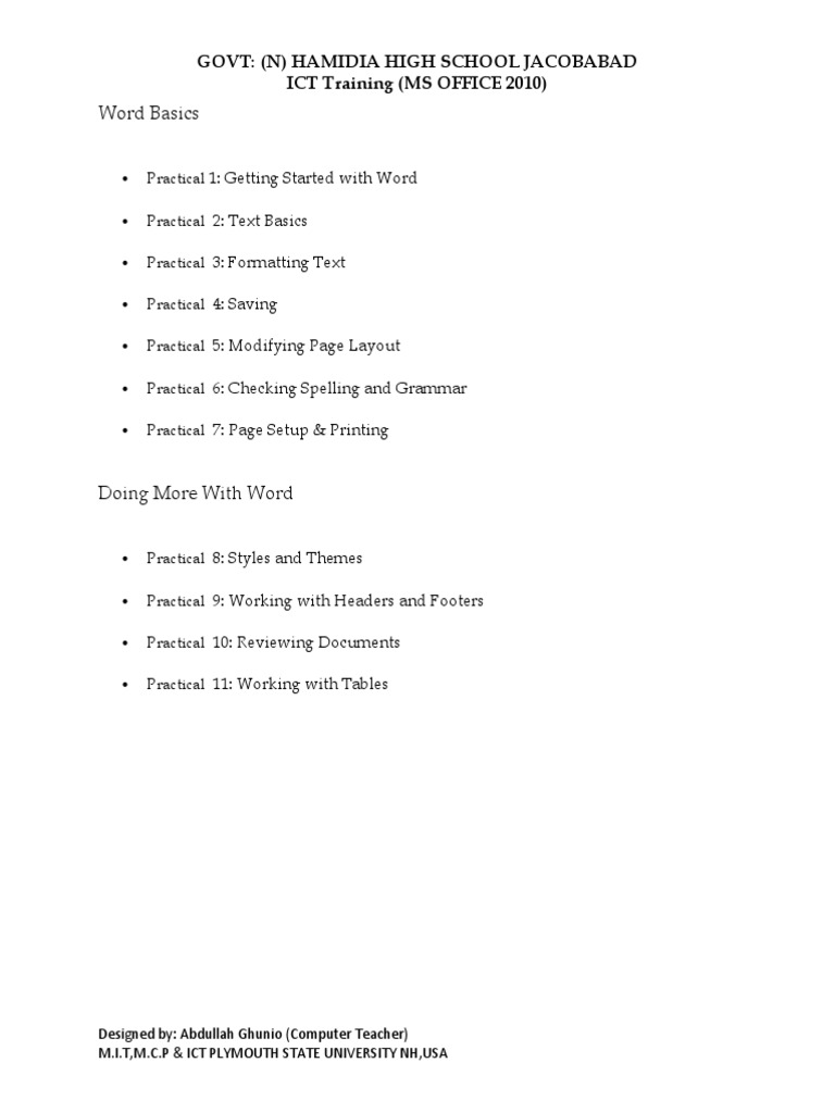 MS Office 2010 Training Guide | PDF