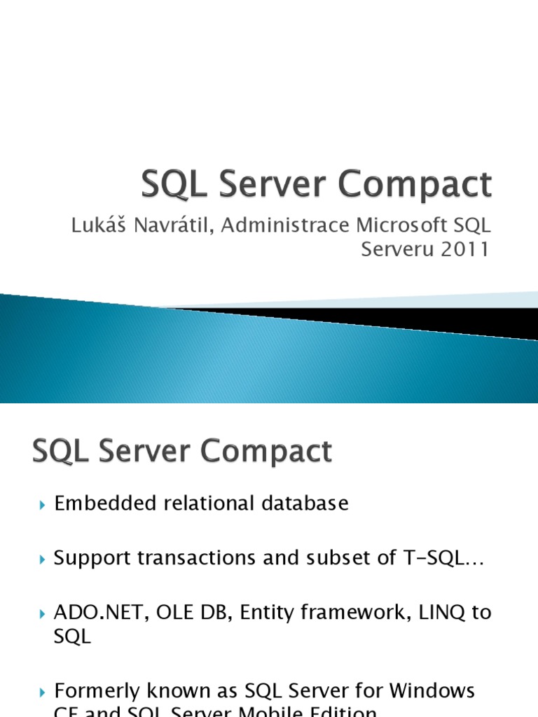 NavratilLukas-SQL Server Compact | PDF | Microsoft Sql Server | Data ...