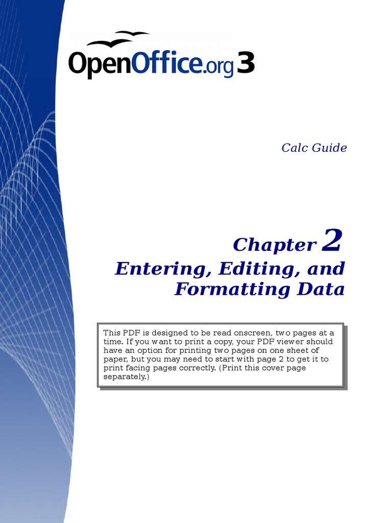 Entering, Editing, and Formatting Data: Calc Guide | PDF | Spreadsheet | Computer Keyboard