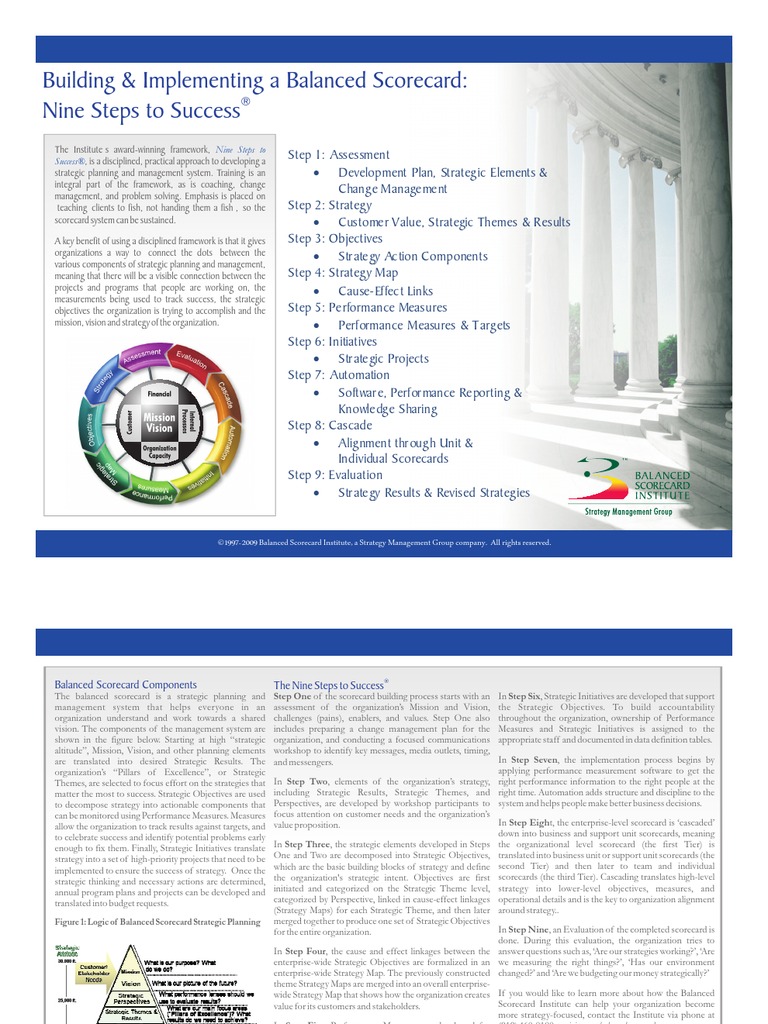 Nine Step To Success of BSC | PDF | Strategic Management | Strategic ...
