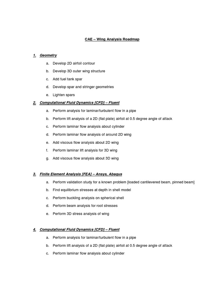 Geometry: CAE - Wing Analysis Roadmap | PDF