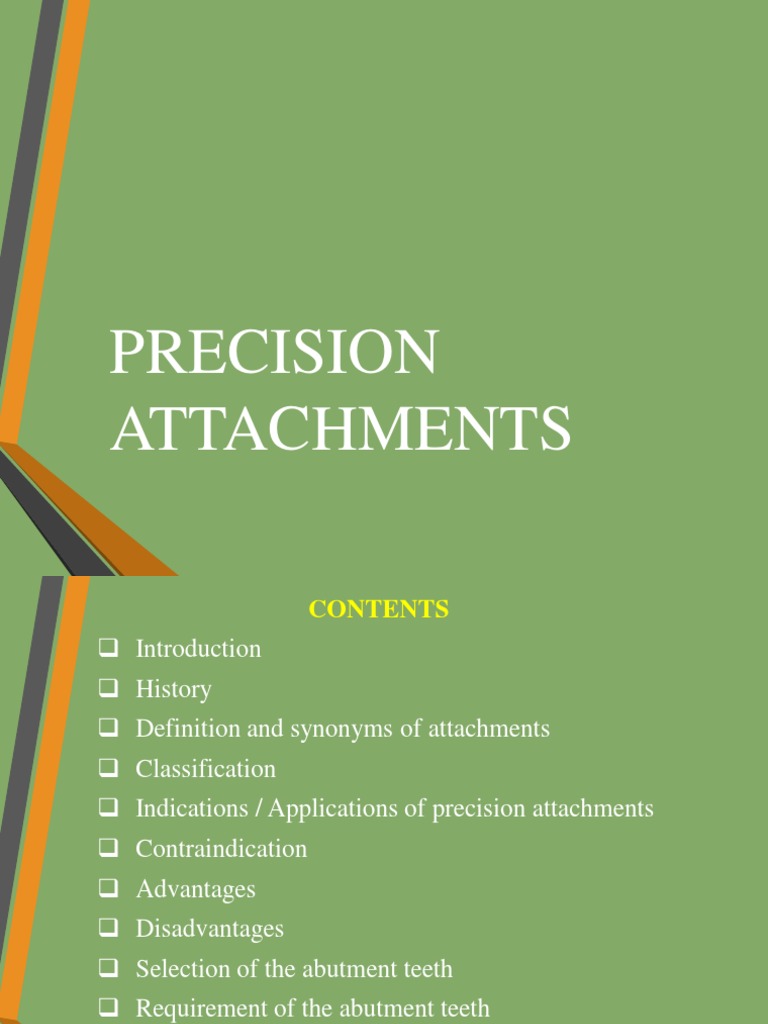 Precision Attachments | Download Free PDF | Dentures | Dental Implant
