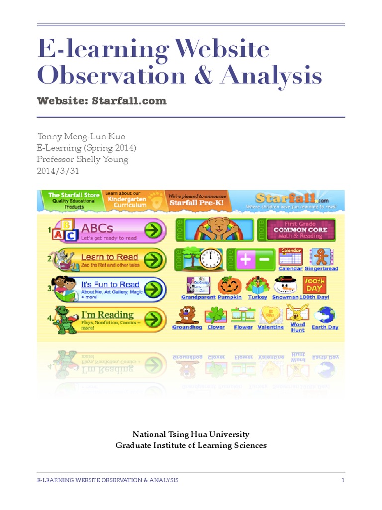 E-Learning Website Observation & Analysis | PDF | Educational ...