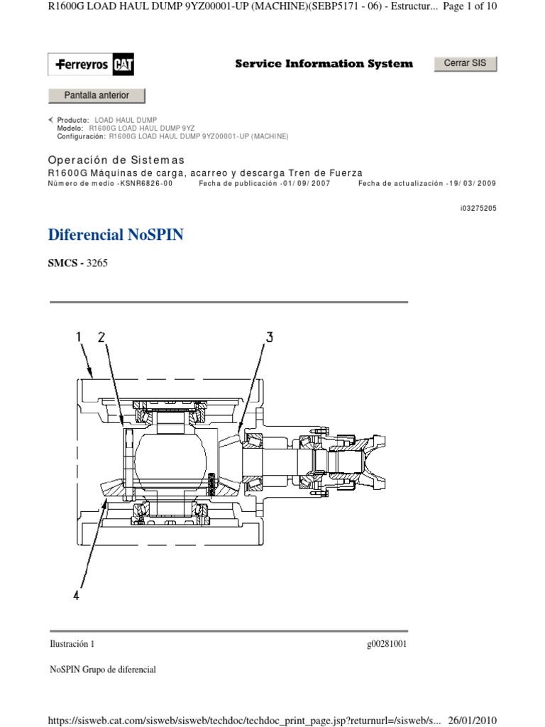 Diferencial NoSPIN en R1600G | PDF | Engranaje | Embrague