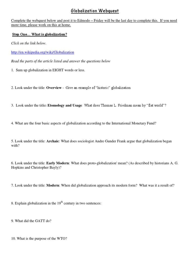 Globalization Webquest | PDF | Coca Cola