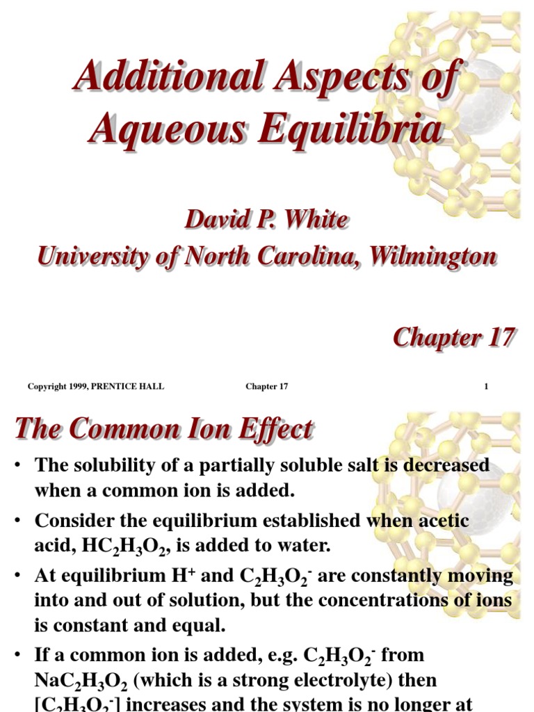 Chap 7 Additional Aspects of Aqueous Equilibria | PDF | Buffer Solution ...