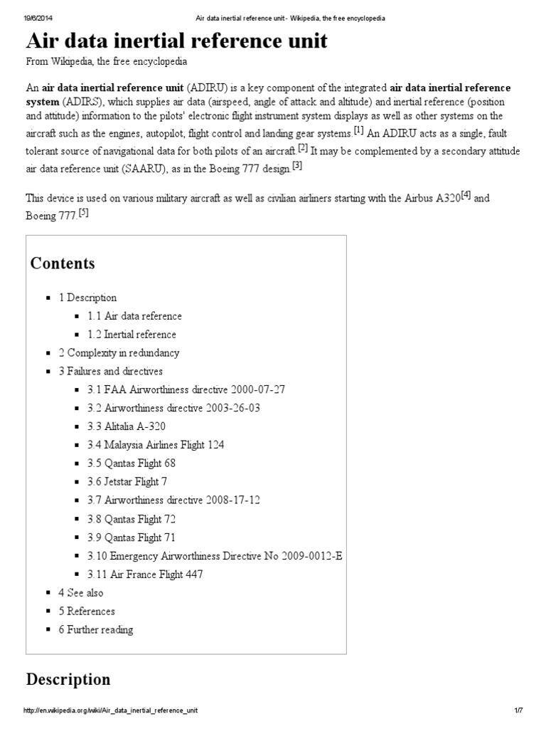 Air Data Inertial Reference Unit | Aviation | Aircraft