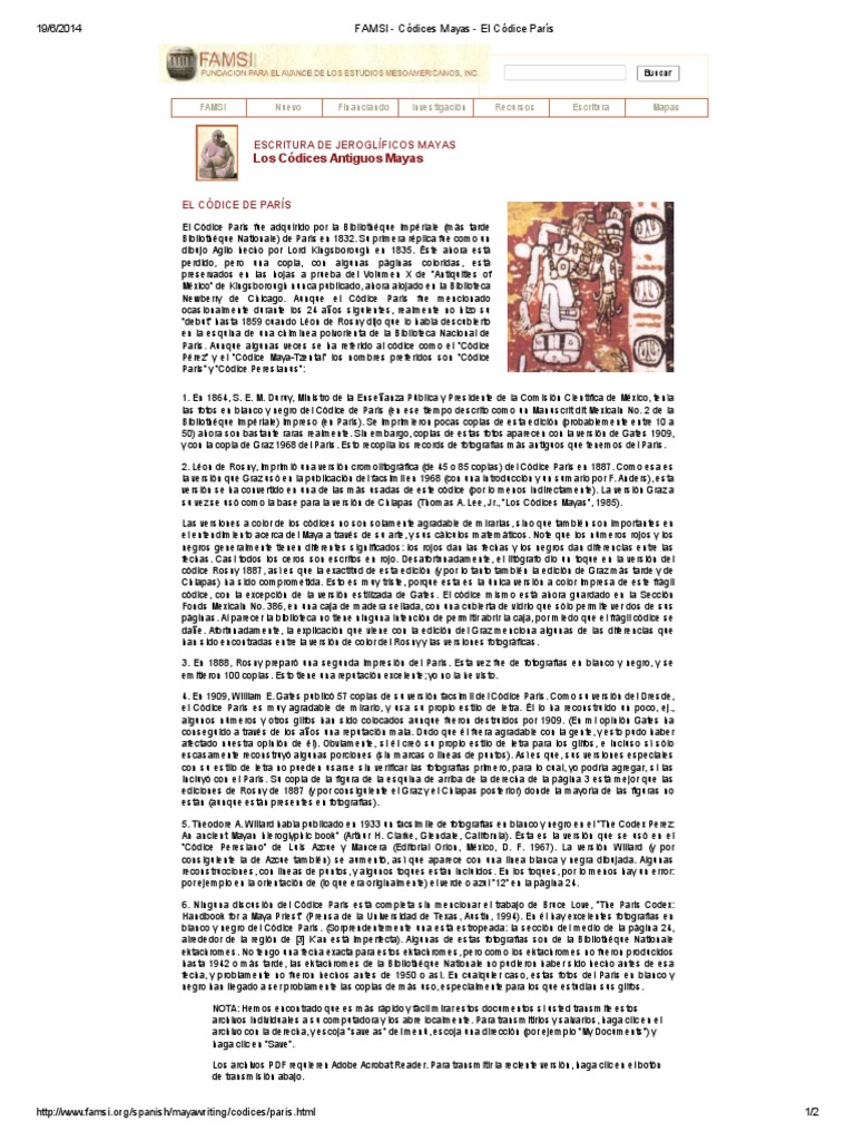 Códices Mayas - El Códice París | PDF | Códice | Manuscrito