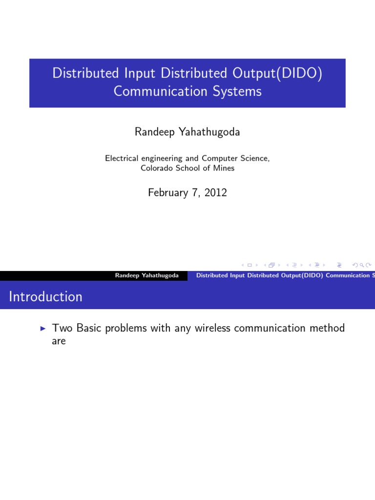 Presentation 06022011 DIDO | PDF | Channel (Communications) | Telecommunication
