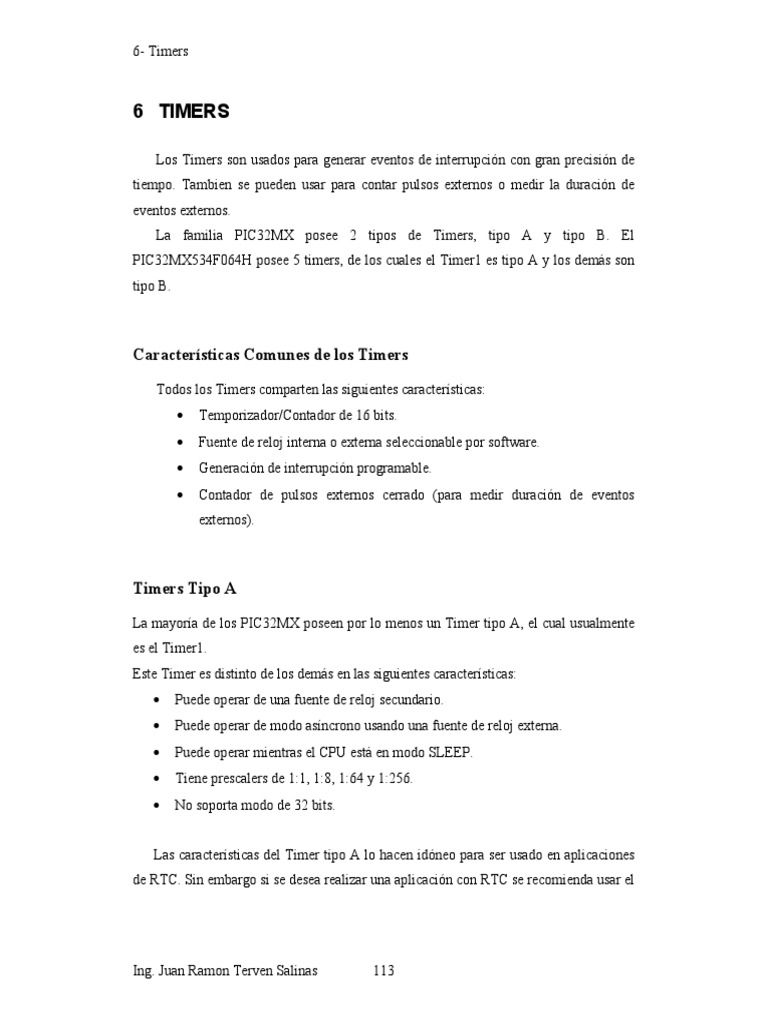 Pic32 07 Timers Pdf Poco Ingeniería Informática 