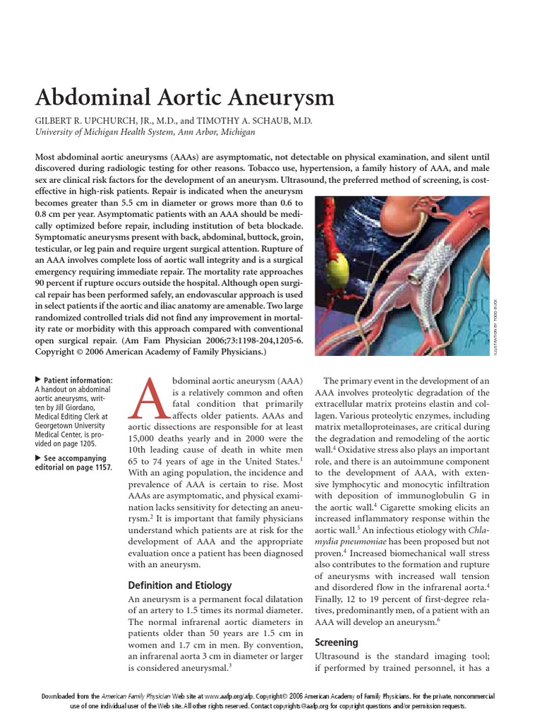 Abdominal Aortic Aneurysm | Cardiovascular System | Medical Specialties