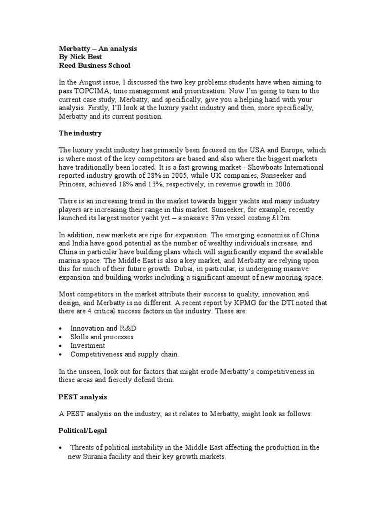 Merbatty Case Study for TOPCIMA Exam | PDF | Competitiveness | Innovation