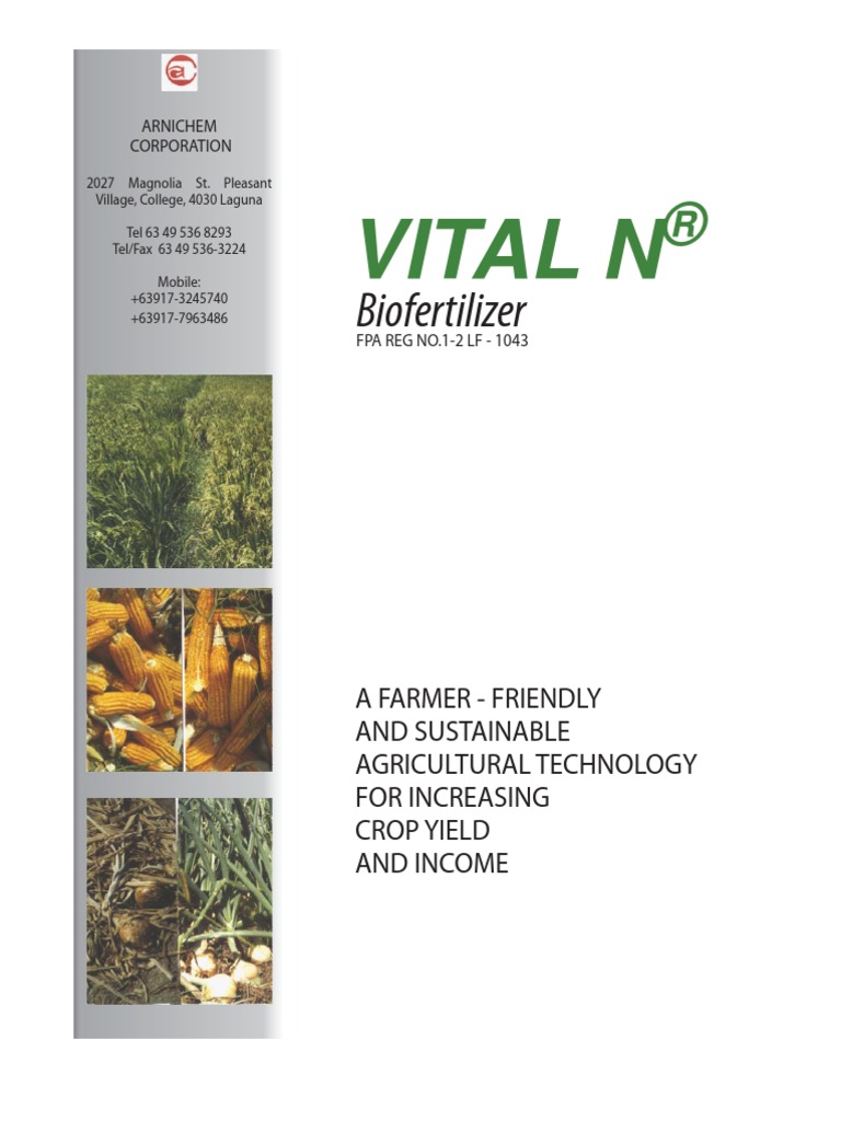 VITAL N® Biofertilizer for Crop Yield | PDF | Sowing | Rice