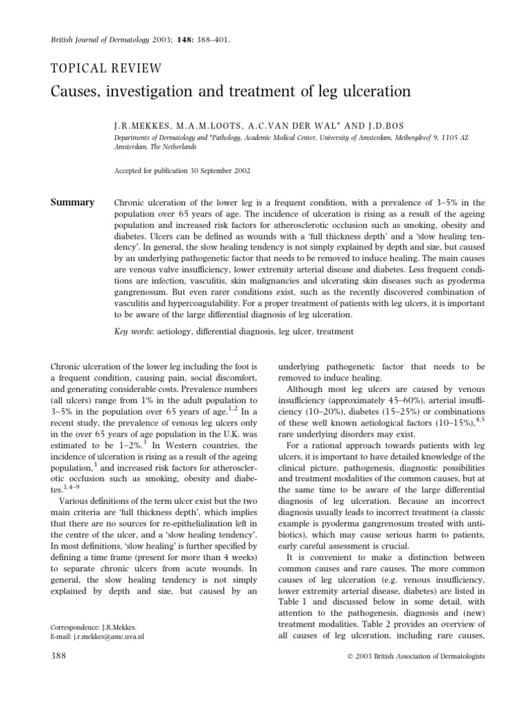 Leg Ulcers | PDF | Coagulation | Thrombosis