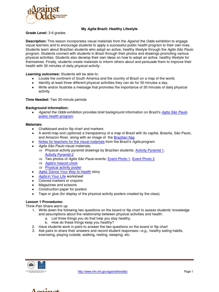 Lesson Plan Healthy Lifestyle | PDF | Communication | Geography