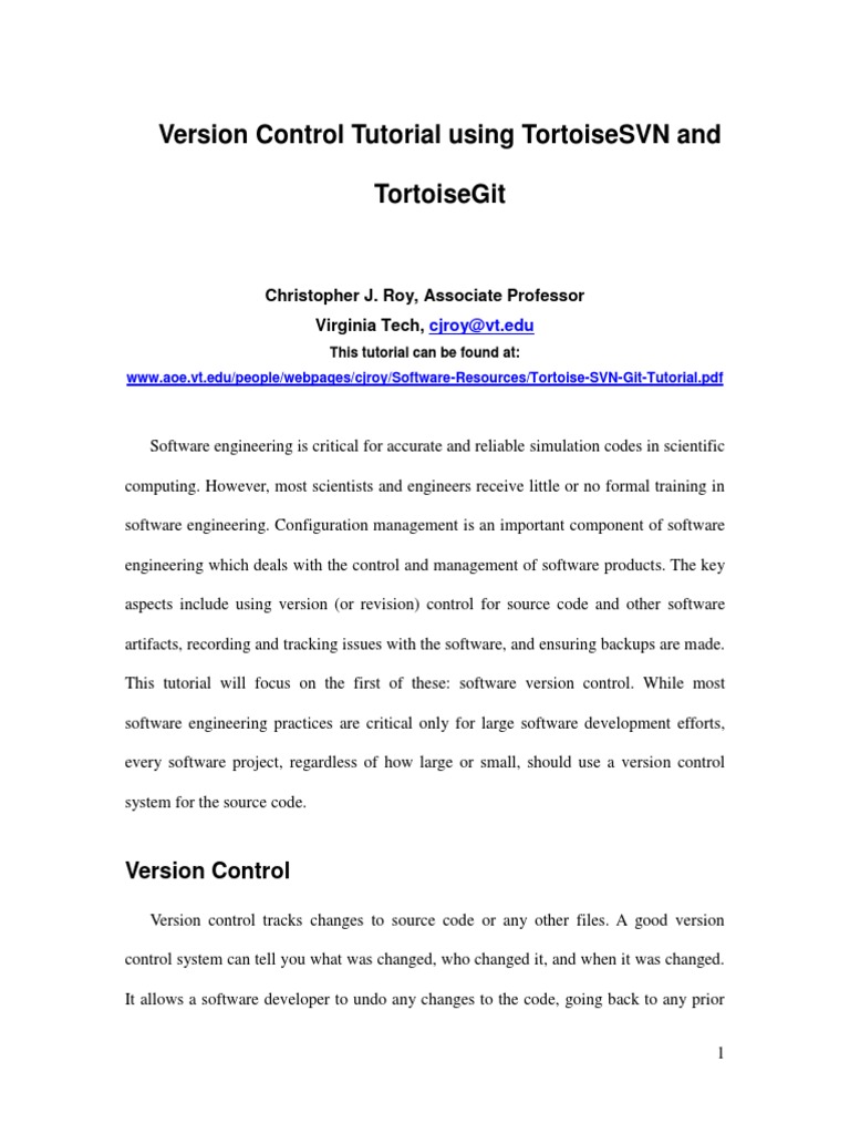 Tortoise SVN Git Tutorial | PDF | Version Control | Digital Technology