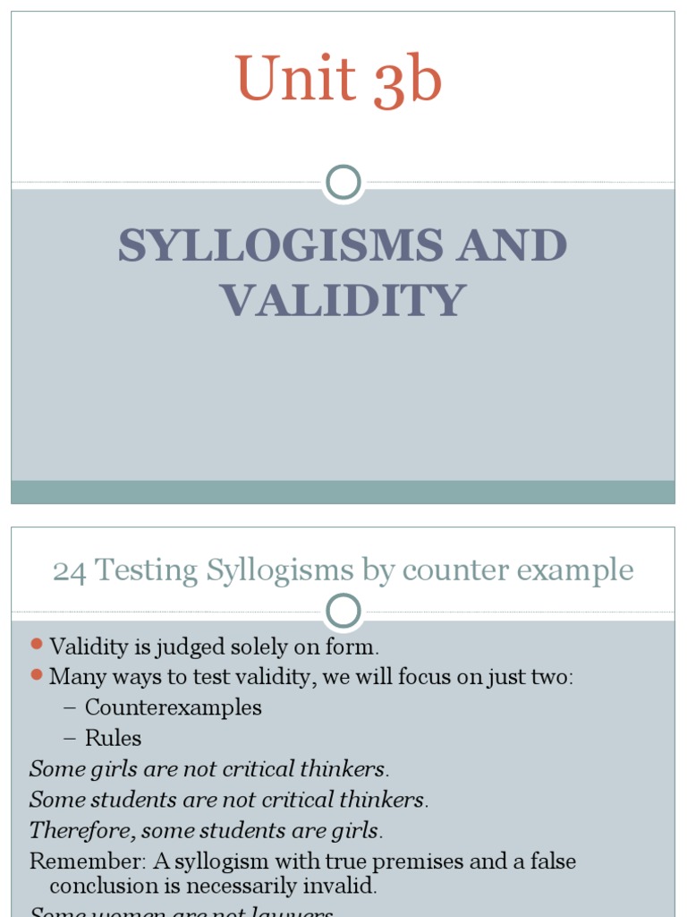 Syllogisms and Validity | PDF | Logic | Logical Consequence