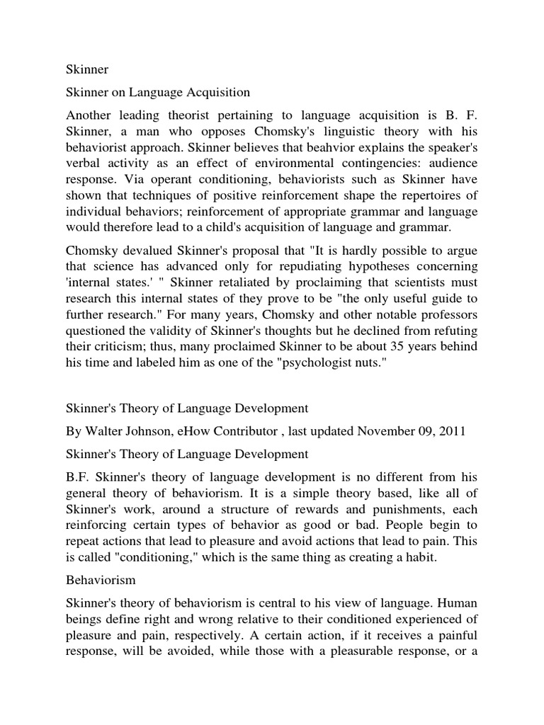 Language Learning Theories | PDF | Language Acquisition | Language ...