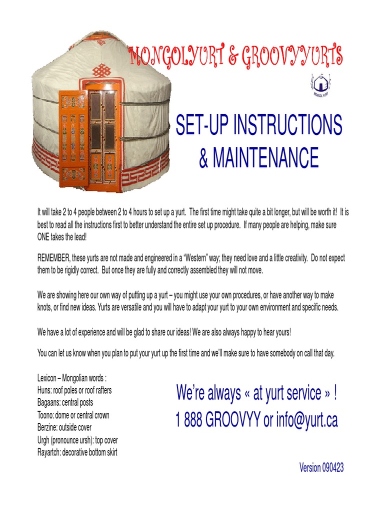 Step-by-Step Instructions for Setting Up a Yurt | PDF | Rope | Snow