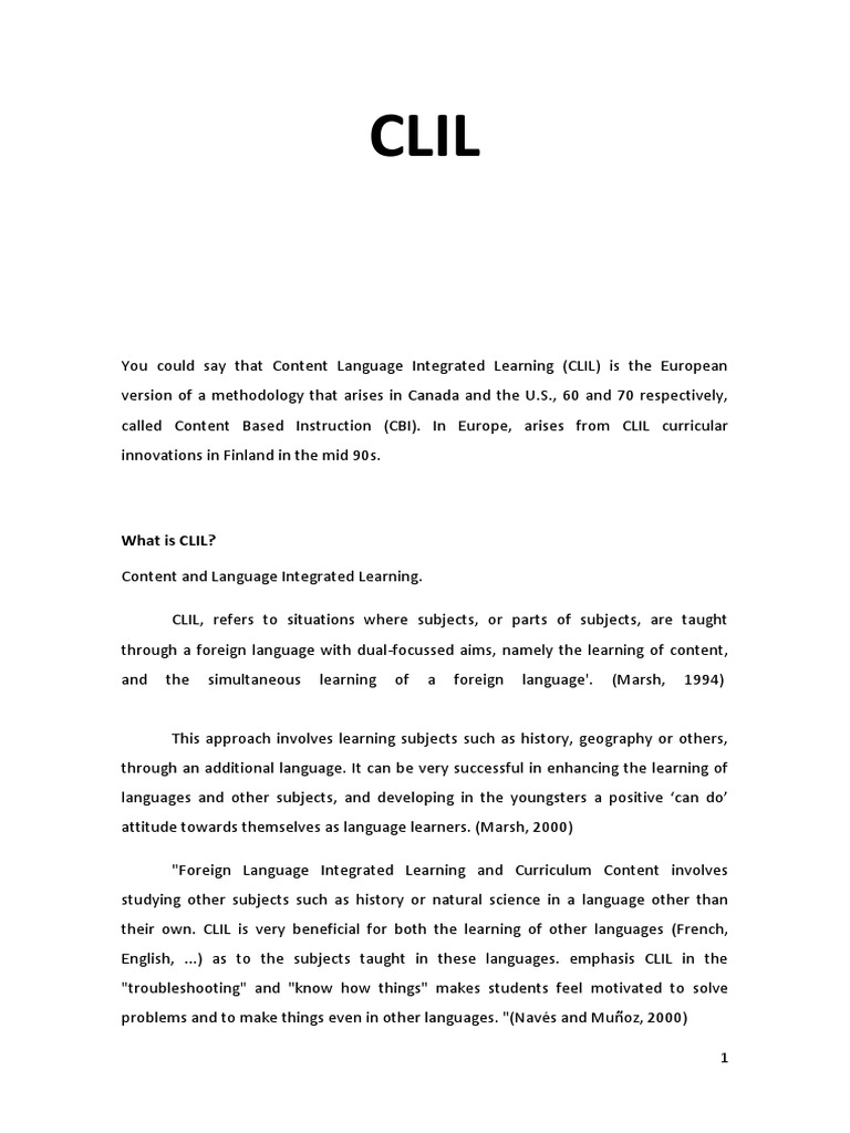 What Is CLIL | PDF | Curriculum | Cross Cultural Communication