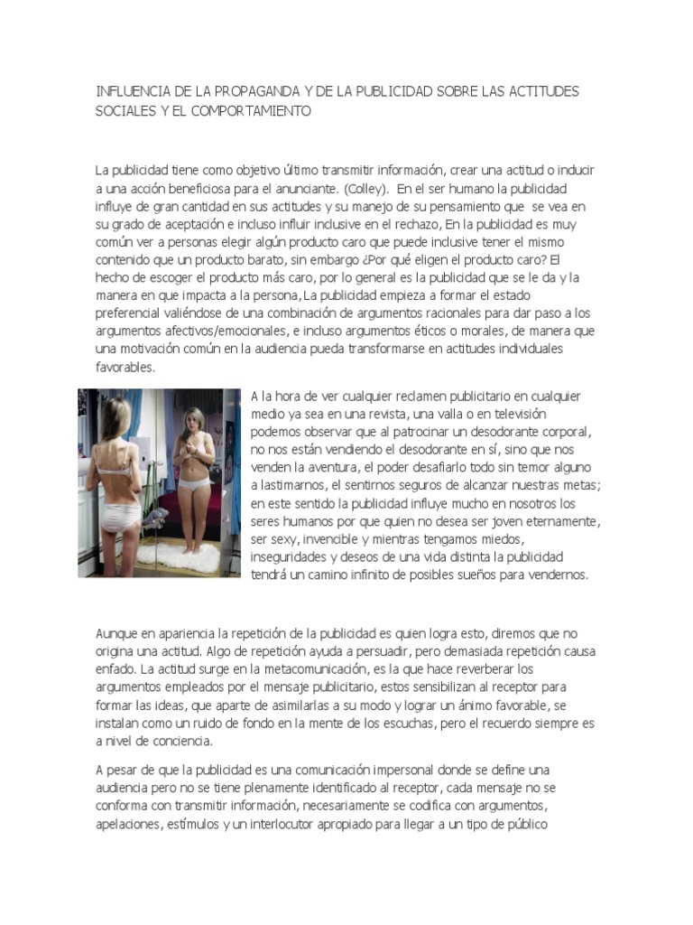 Influencia de La Propaganda y de La Publicidad | PDF | Actitud ...