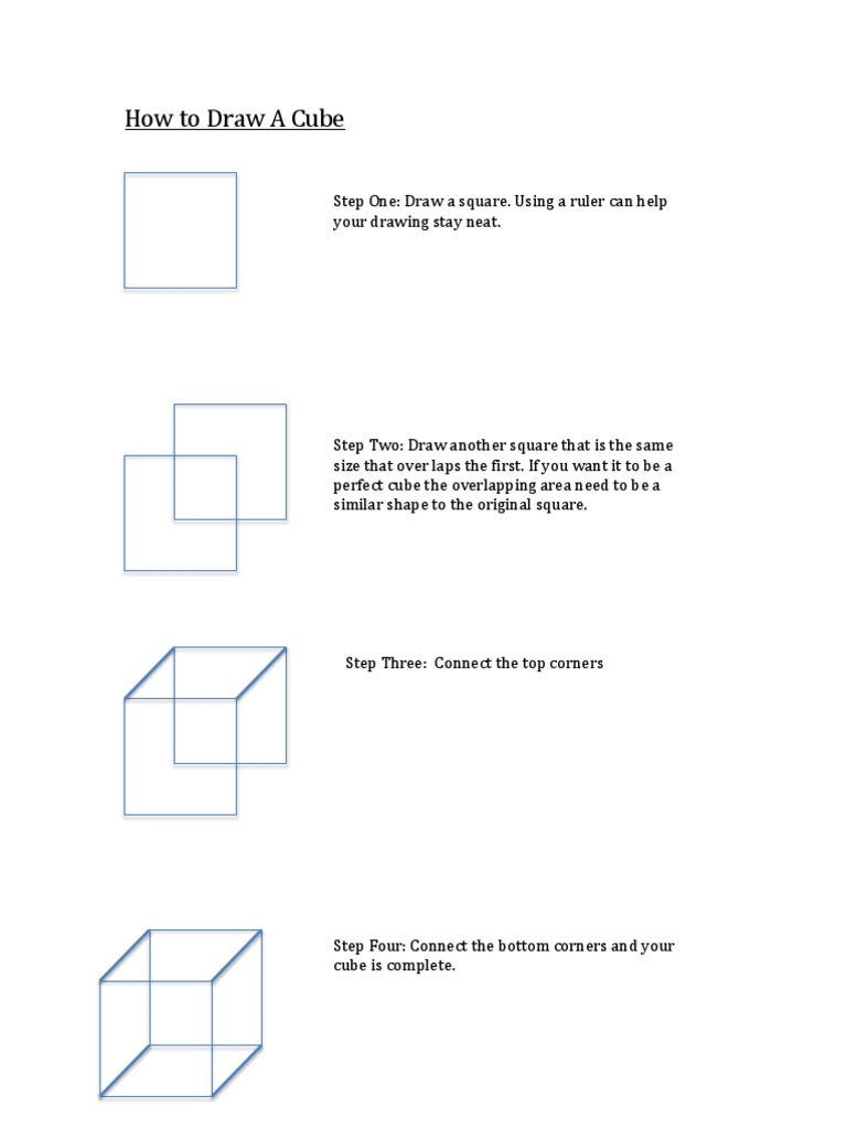 How To Draw A Cube Step By Step