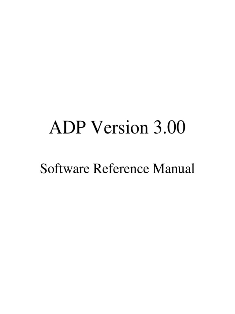 ADP3 Software Manual | PDF | Button (Computing) | Typefaces