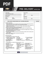 PDI Inspection Form | PDF | Machines | Wheeled Vehicles