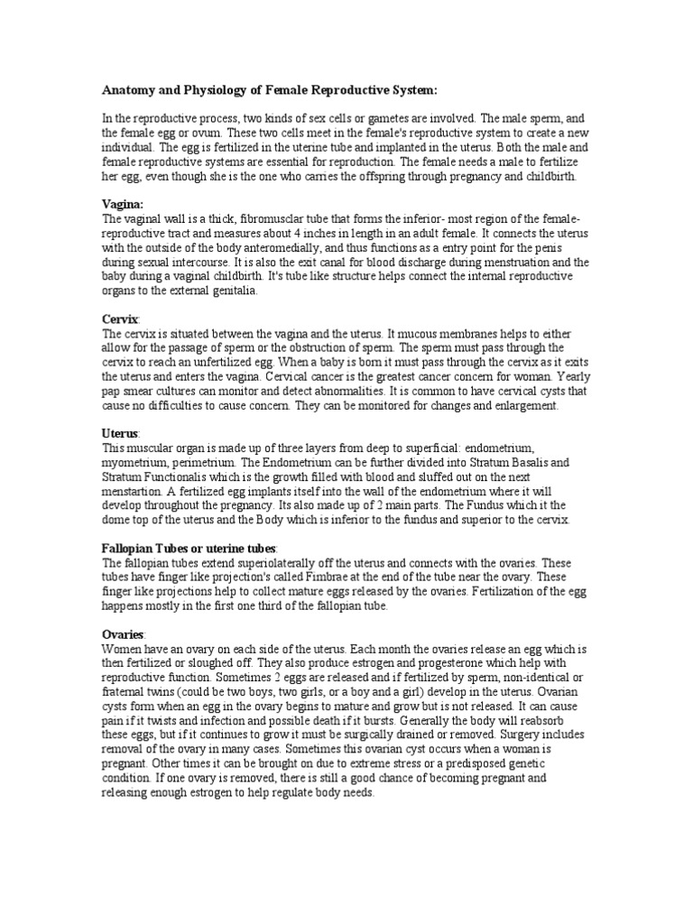 Anatomy and Physiology of Female Reproductive System:: Vagina | PDF ...