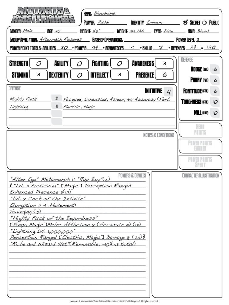 Blood Ninja Sheet | PDF | Leisure