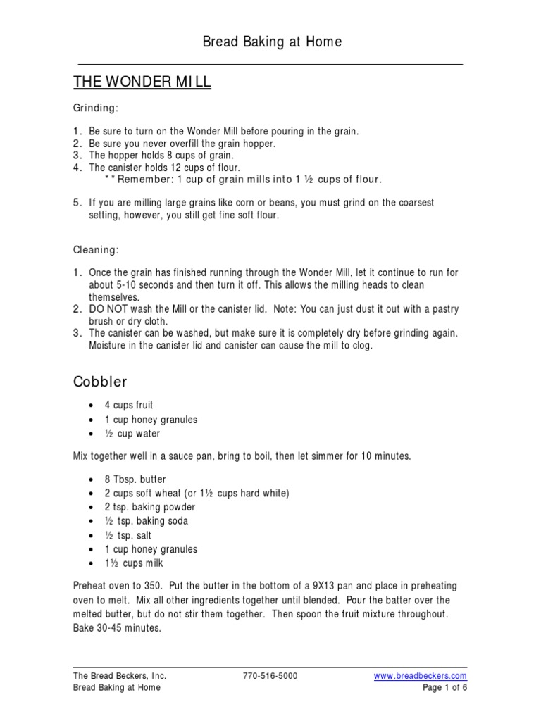 Bread Baking at Home Handout | PDF | Breads | Dough