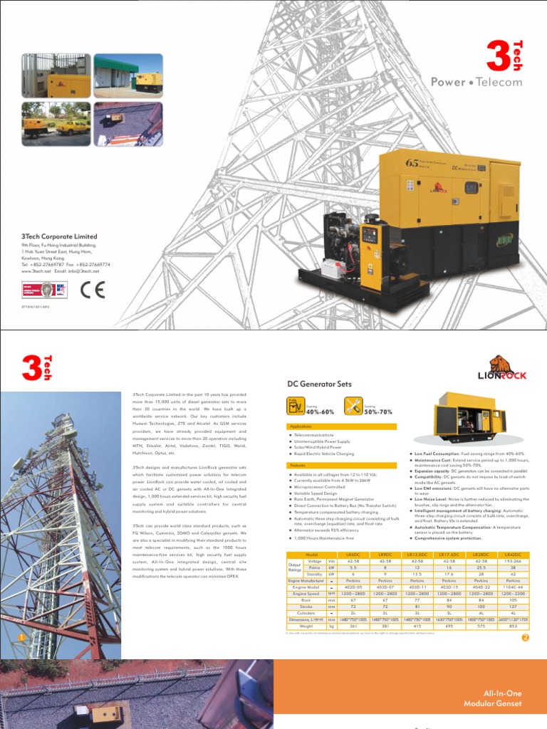 3tech Telecom Power Brochure (201401231B) | PDF | Battery Charger | Engines