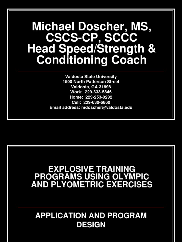 Explosive Training Programing For Sport | PDF | Recreation | Sports