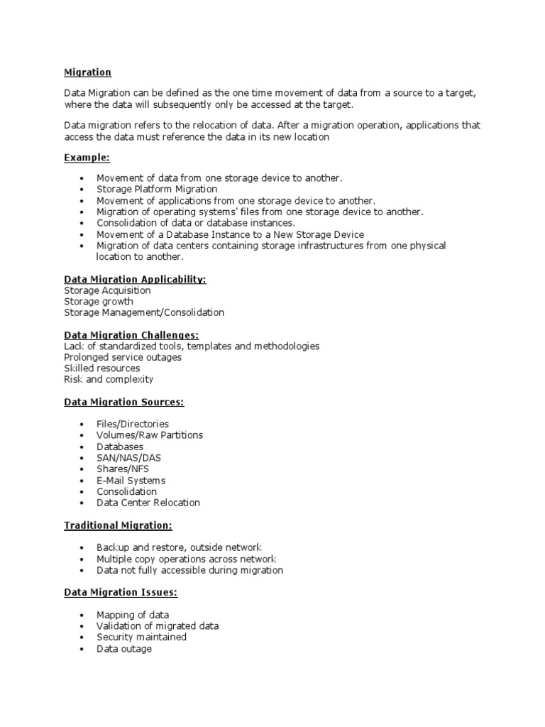 Migration | PDF | Replication (Computing) | Computer Data Storage