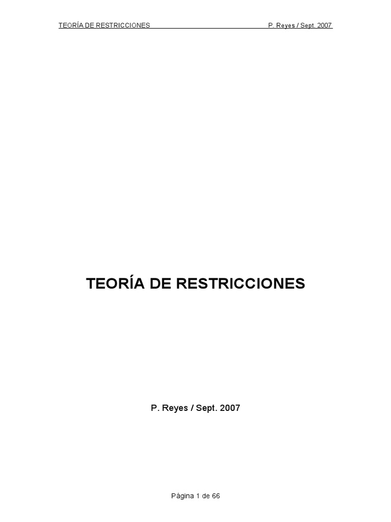 Teoria de Restricciones | PDF | Conflicto (proceso) | Teoría