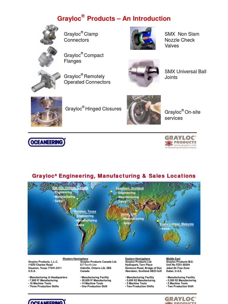Grayloc Products An Introduction | PDF | Equipment | Gas Technologies