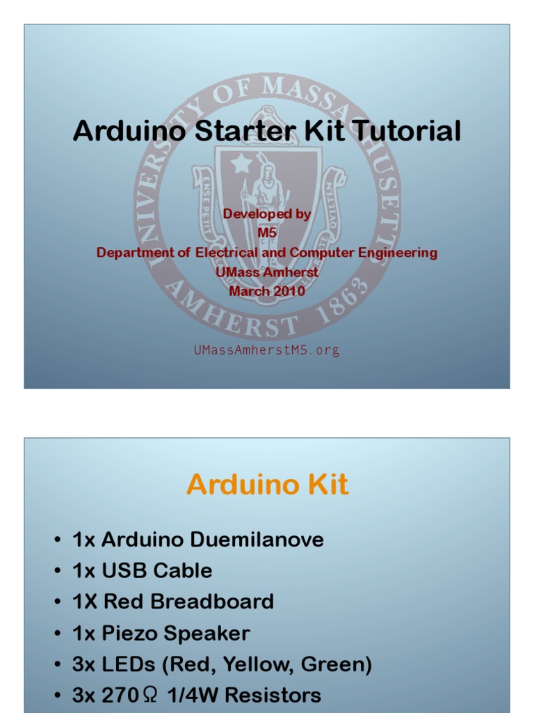 Arduino Starter Kit Tutorial v02 | PDF | Arduino | Electrical Connector