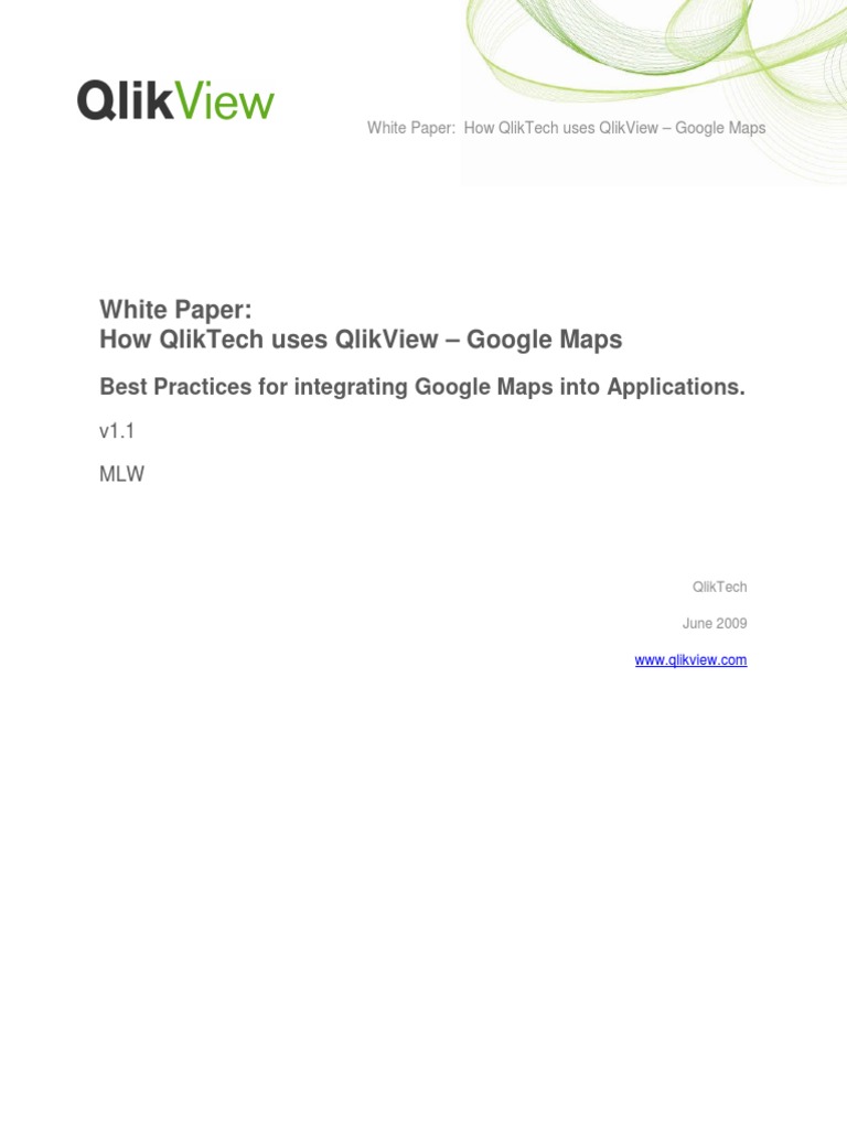 Whitepaper How Qliktech Uses Qlikview Google Maps | PDF | Map | Google