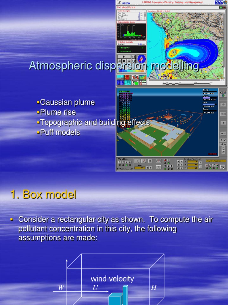 Atmospheric Dispersion Modelling: Gaussian Plume Plume Rise Topographic ...