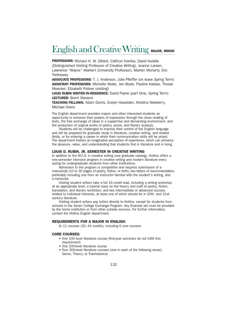 English and Creative Writing | PDF