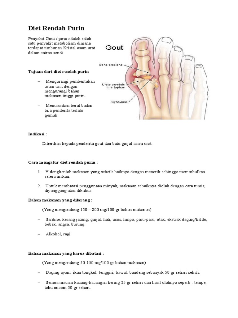 Diet Rendah Purin | PDF | Memasak, Makanan, & Anggur