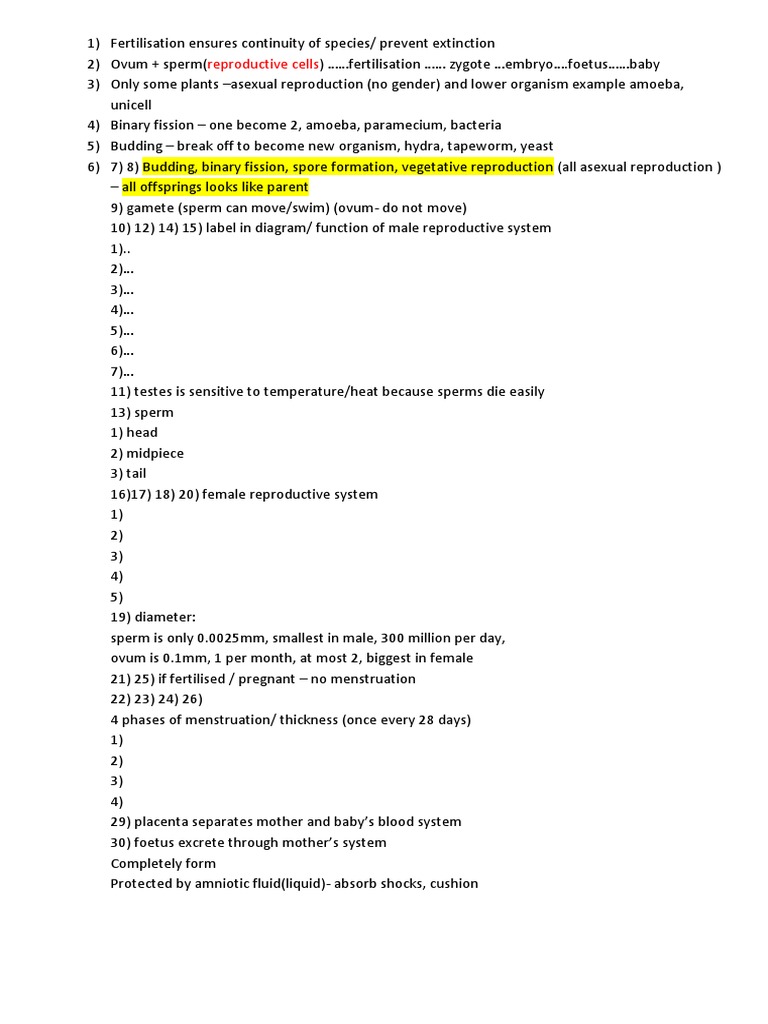 Fertilisation Reproduction Systems Pregnancy Birth Control | PDF ...