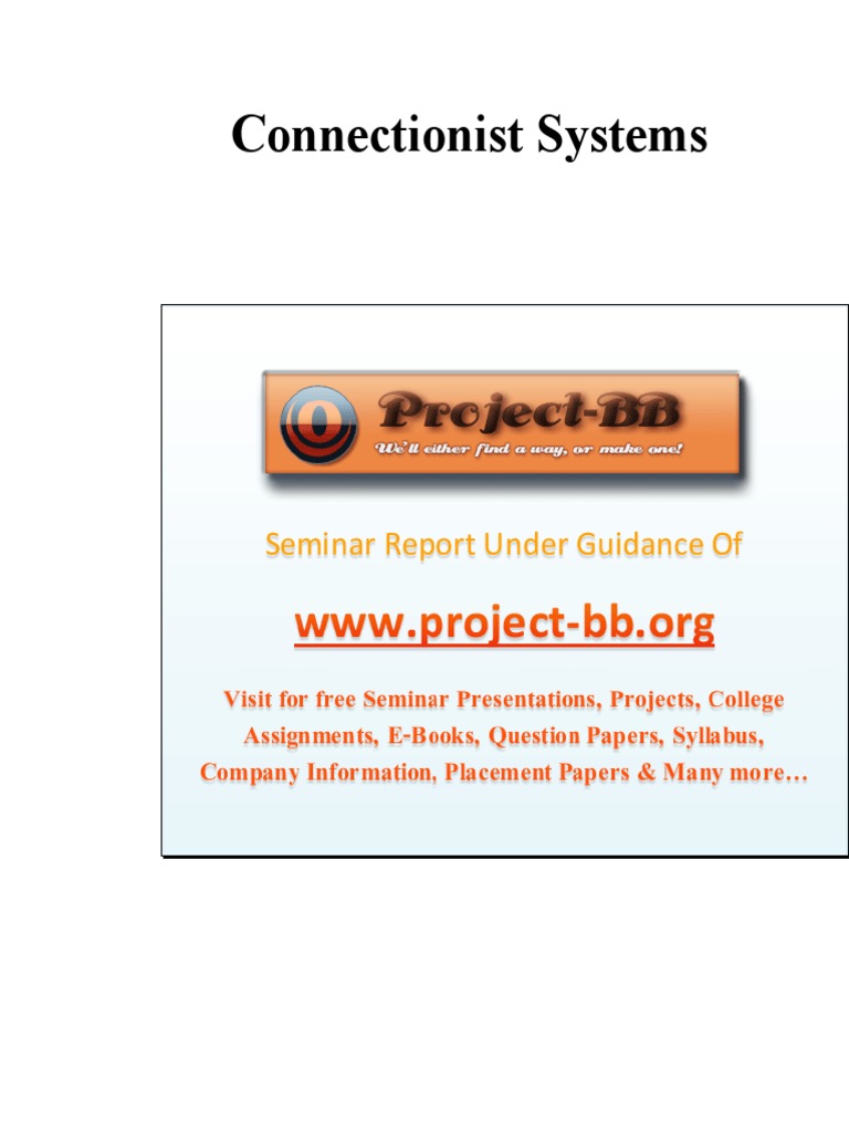 Connectionist Systems | PDF | Futurology | Theory Of Mind