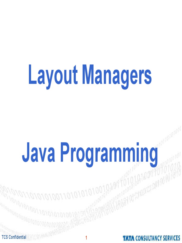LayOut Managers in Java | PDF | Java (Programming Language) | Software ...