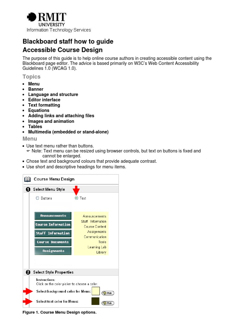 Blackboard Staff How To Guide Accessible Course Design Pdf