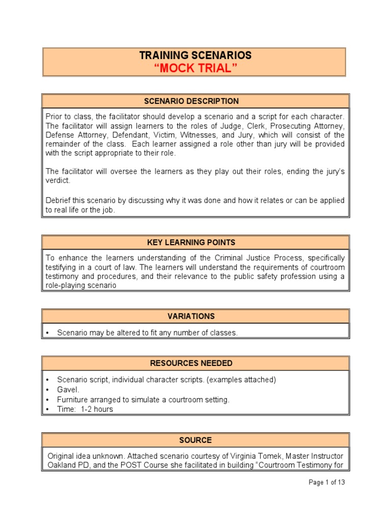 Mock Trial 123234234 | PDF | Courtroom | Witness