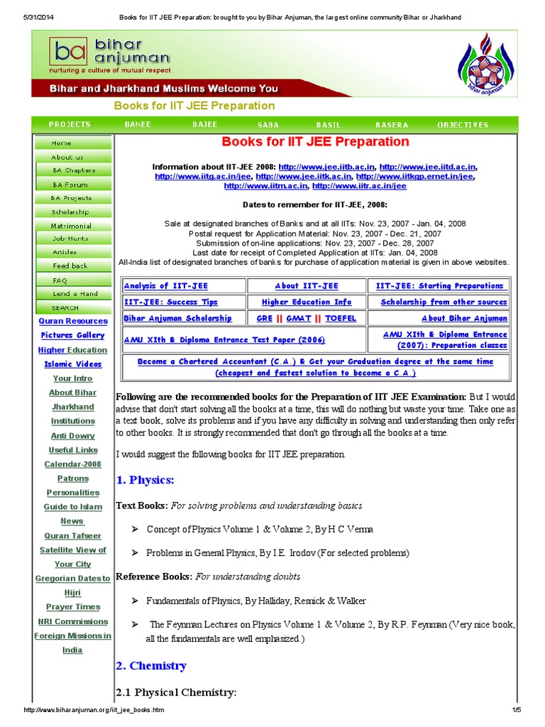 Books For IIT JEE Preparation | PDF | Physics | Geometry
