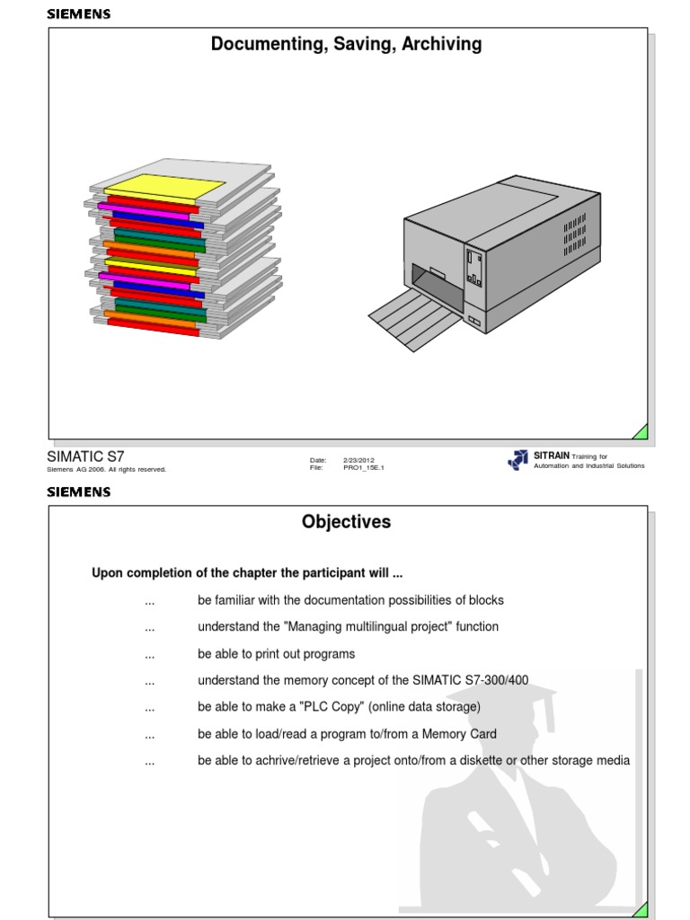 Infoplc Net Sitrain 15 Documenting Saving Archiving | PDF | Computer File | Random Access Memory
