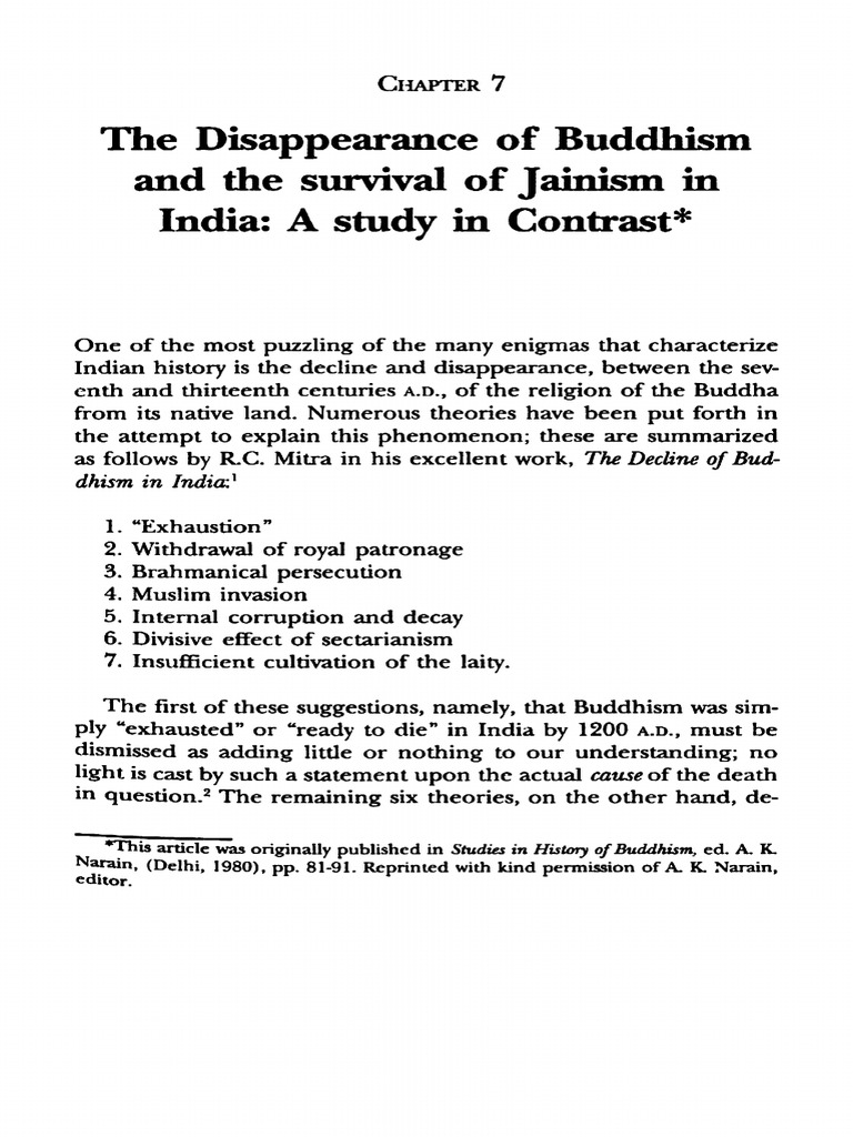 Why Jainism Survived in India and Buddhism Didnot? Part 1 | PDF ...